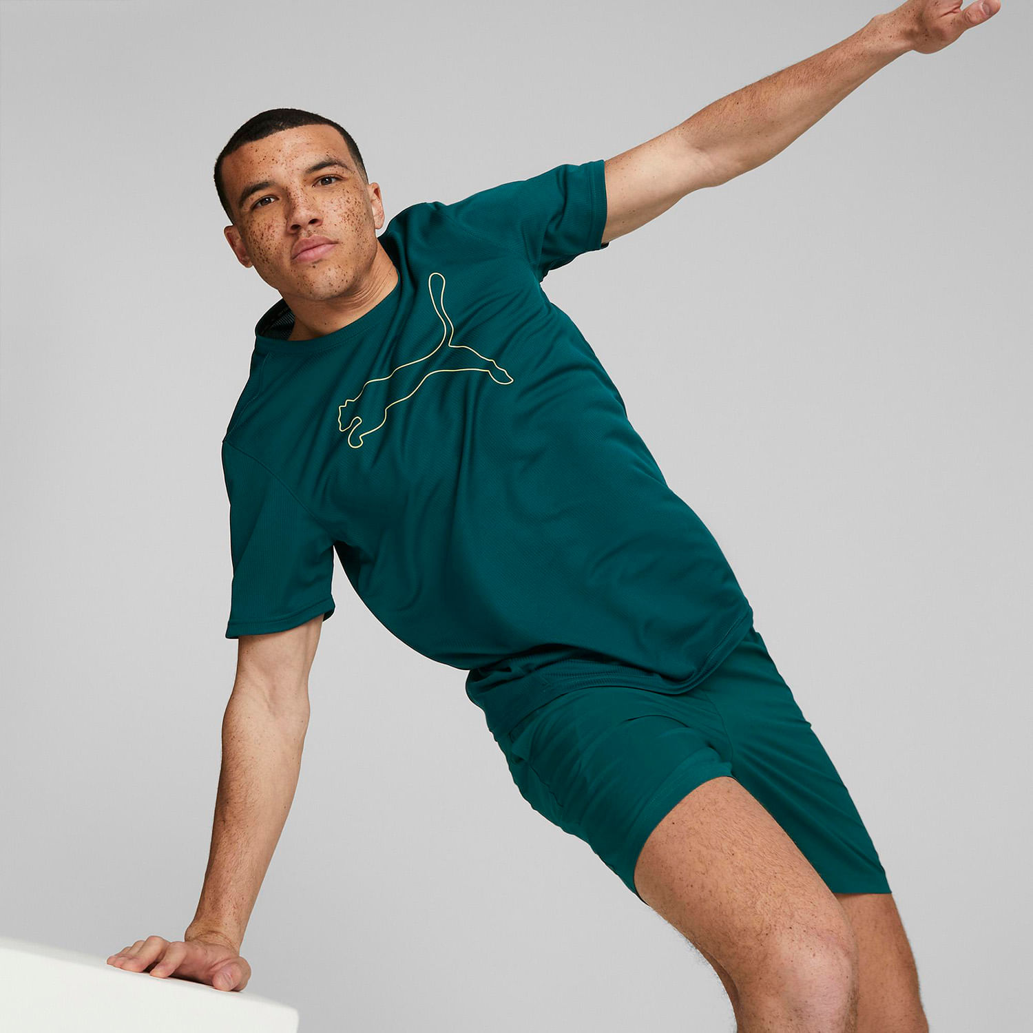 Polo Puma Hombre Correr Performance Cat Tee Verde | Triathlon